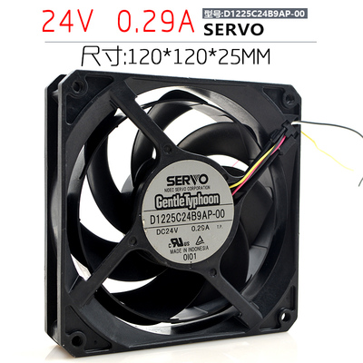 伺服 D1225C24B9AP-00 24V 0.29A 12CM 12025 镰刀叶 零静动散热