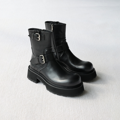 VIPlander真皮厚底男马丁靴冬季