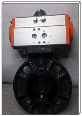 直销高品质气动塑料蝶阀