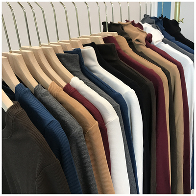 高级桑蚕丝发热纤维立领真丝T恤