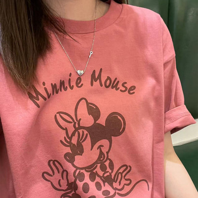 重磅自制数码印花米妮豆沙粉温柔