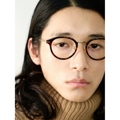 LOOK INSIDE 梨形中金贝塔横眉钛金属眼镜框架桥系列意大利板材