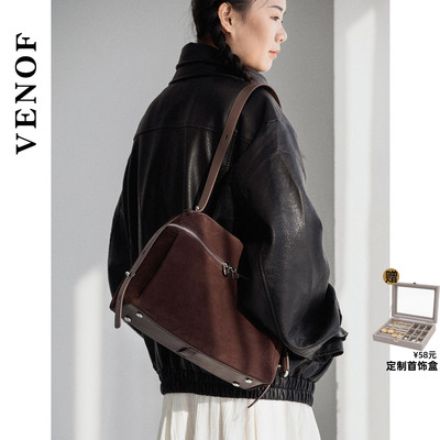 维洛芬磨砂牛皮托特包