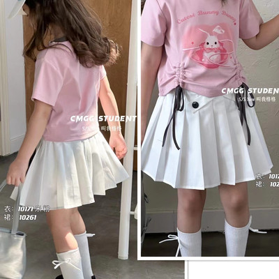 叫我格格女童半身裙夏装百褶裙