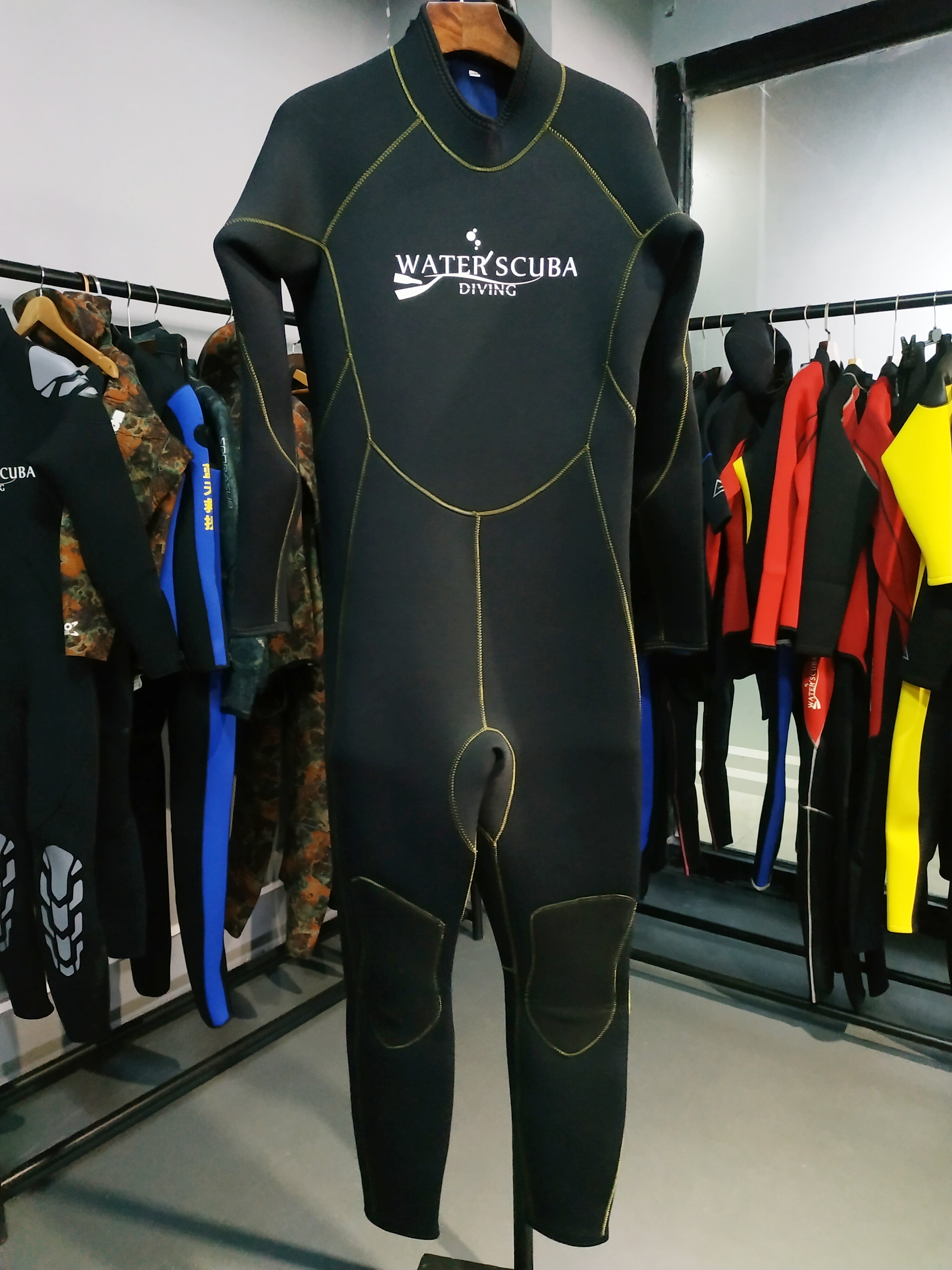 waterscuba 5MM连体湿衣 保暖潜水服手脚拉链湿衣 湿式潜水服
