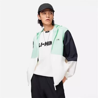 李宁连帽休闲夹克风衣