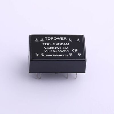 TD6-24S24W  Vin=9V~36V Vout=24V 250mA  价格以咨询为准