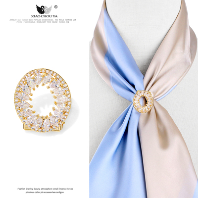 多功能圆形丝巾扣T恤衣角打胸针