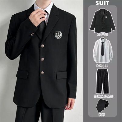 DK日系制服全套休闲戗驳领西装dk外套班服韩版学院西服学生jk套装