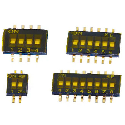 KE 拨码开关 1.27MM 2P/3P/4P/5/6/8/10P位 DSHP04TSGER 拨动开关