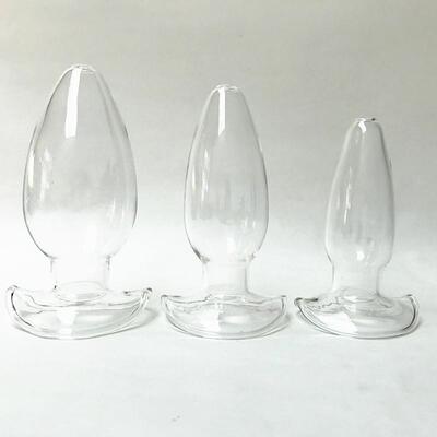 A self-pleasuring toy made of glass for use inside the anus.