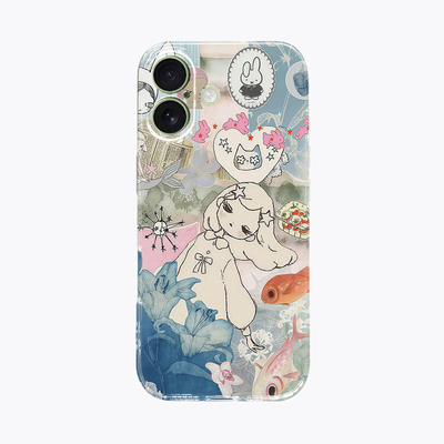 海浪公园【拍三免一】唯美拼贴少女精孔适用于苹果17PM手机壳tpu透明软壳硅胶三星s25至尊小米17pro华为