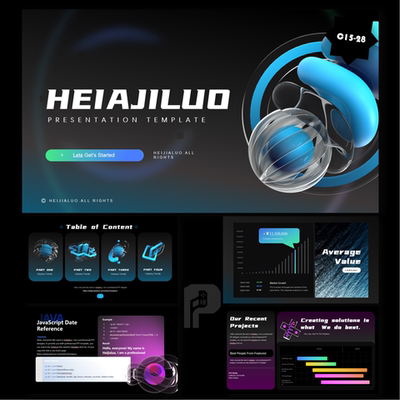 赛博朋克VR元宇宙科技未来视觉大气提案PPT模版