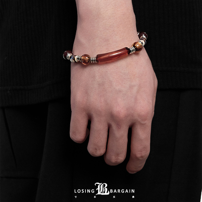 【Losing Bargain】原创古棕色陶瓷复古小众百搭拼接串珠手链男女