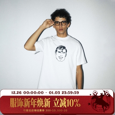 【超人SUPERMAN联名】WHOOSIS 超人人像短袖T恤男夏季美式休闲潮