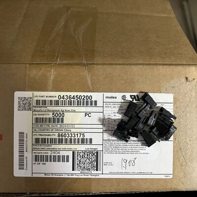 molex连接器 43645-0200 436450200 2PIN胶壳 原装现货 一个起售