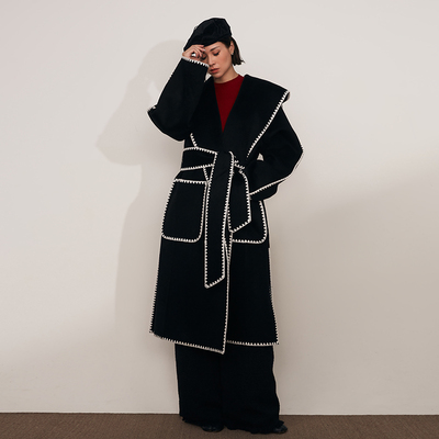 MPAM双面羊毛连帽大衣外套