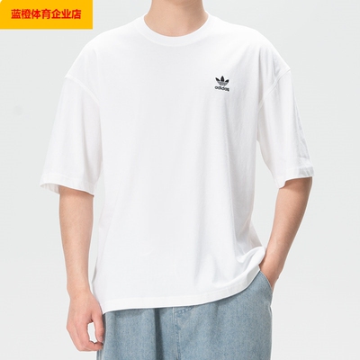 阿迪达斯三叶草短袖男装训练透气圆领T恤半截袖KG6364