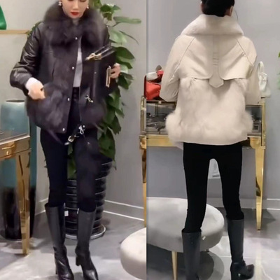 今年流行特惠88011大爱美依缘发2025冬季新款时尚短款外套拼接款