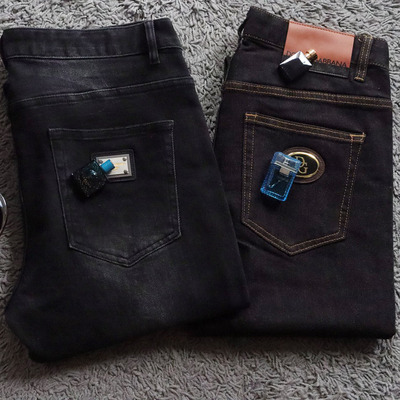 简约老钱风2026春季丹宁复古灰黑弹性柔软修身男牛仔裤4510 4391