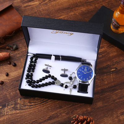 Boutique gift set Beads Bracelet   large dial quartz watch