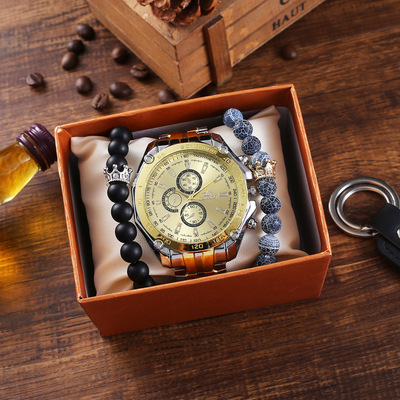 Wristwatch wallet cufflink ballpoint pen Gifts Set for men