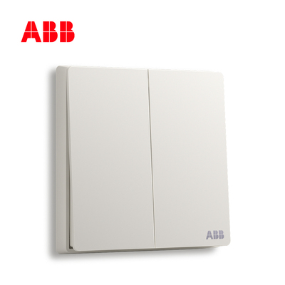 ABB轩致纯平直边无边框开关面板雅白系列两开三控两位多控AF186L