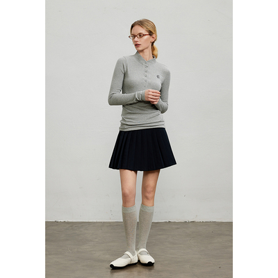 FISSXS半开领打底显瘦打底衫