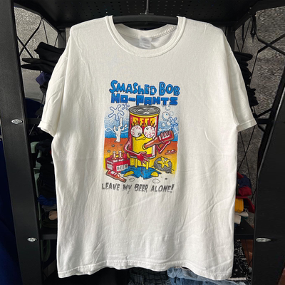 SpongeBob SquarePants美式恶搞卡通主题趣味vintage古着短袖T恤