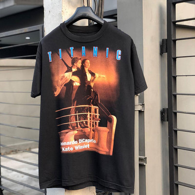 t泰坦尼克号美式潮牌短袖复古