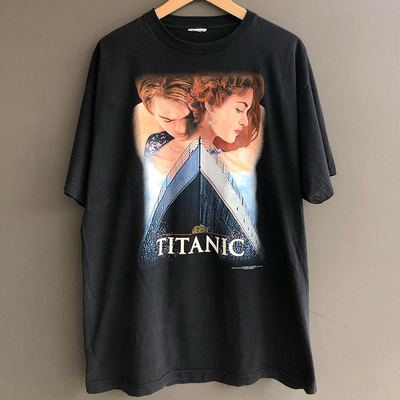 泰坦尼克号电影美式T恤慵懒风