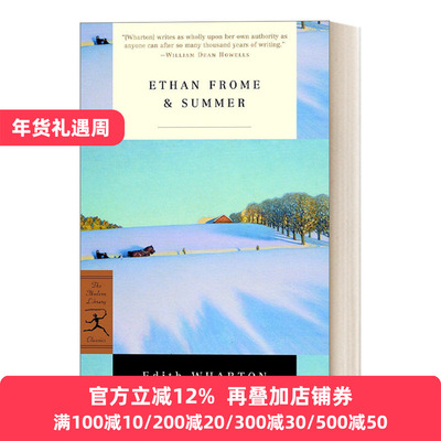 英文原版 Ethan Frome and Summer Modern Library Classics 伊登·弗洛姆 夏天 Edith Wharton伊迪丝·华顿 兰登书屋现代图书馆