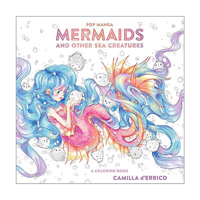 英文原版 Pop Manga Mermaids and Other Sea Creatures 流行漫画美人鱼与其他海洋生物涂色填色书 乔·舒斯特漫画大奖得主 动漫