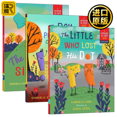 Sandie Sonke 语言很有趣系列3册 字母故事图画书 精装 默不作声的E 点点不见了 标点符号小镇