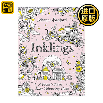 英文原版 Inklings 墨痕 便携墨水涂色书 乔汉娜?贝斯福新作 成人涂色书 艺术减压 便携创作 英文版 进口英语原版书籍