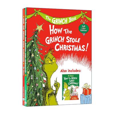 英文原版 The Grinch Two-Book Boxed Set 圣诞怪杰两册精装盒装套装 苏斯博士 圣诞怪杰如何偷走圣诞节 儿童经典绘本 英文版