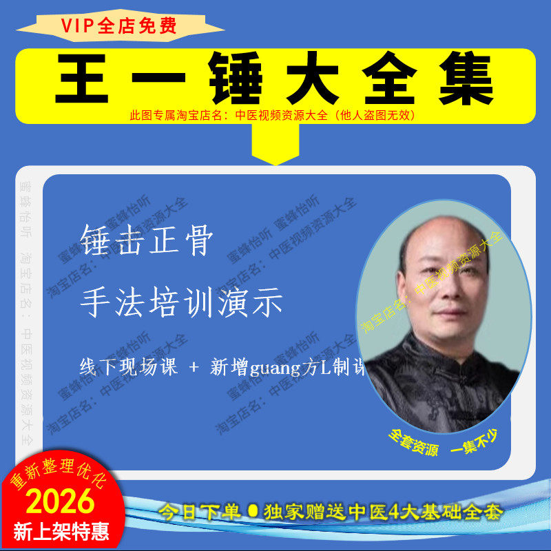 王一锤锤击正骨中医视频全套合集零基础从入门到精通学习