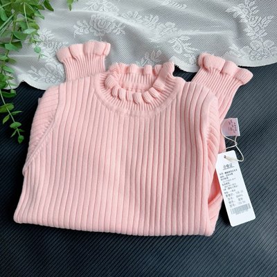 120-130码A类精梳棉线花边毛衣秋冬季儿童针织衫女童百搭高弹毛衫