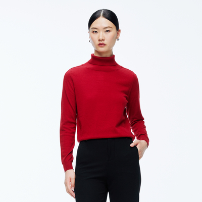 婉甸2025年冬季新品慕斯红毛织套头衫1244W16DM2