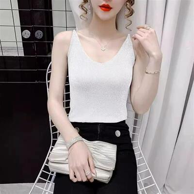 新款针织背心女士夏季内搭薄款亮丝吊带简约百搭洋气打底衫上衣