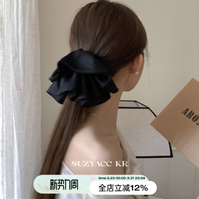 suzyacc kr气质缎面裙摆马尾夹2025新款小众简约温柔高级感抓夹