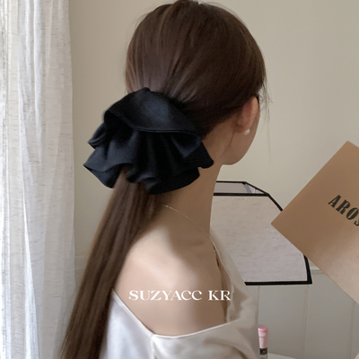 suzyacc kr气质缎面裙摆马尾夹2025新款小众简约温柔高级感抓夹
