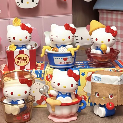 新品 miniso名创优品Hello Kitty小食铺系列盲盒潮玩可爱公仔手办