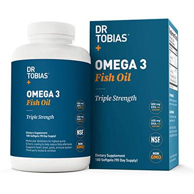 美国代购Dr Tobias Omega 3 Fish Oil Triple Strength, Burpless