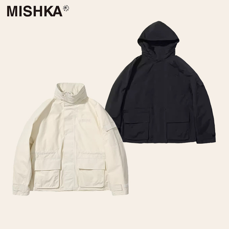 MISHKANYC大眼球男士美式高街潮牌工装可拆卸羽绒服冬季外套