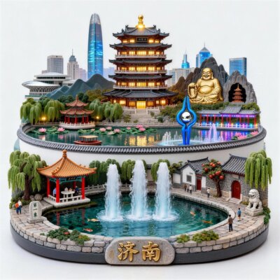济南文创冰箱贴2026新款金属浮雕磁贴山东济南旅游纪念品伴手礼物