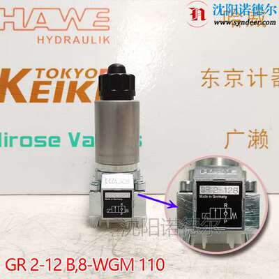 HAWE哈威代理GR2-12 B0.8S-WGM110电磁阀GR2-12 B08-WGM110