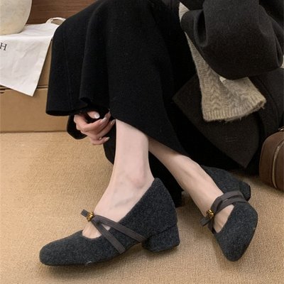 温柔仙女风玛丽珍棉鞋毛呢单鞋
