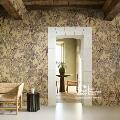 ARTE比利时原装进口壁纸 Ramage 现代日式极乐鸟丛林花朵背景墙纸