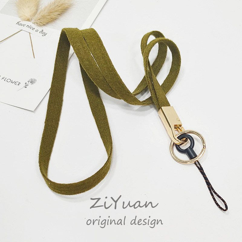 原创毛呢1cm可拆卸挂脖绳手机壳简约纯色ins风手腕短挂绳女窄细带_虎窝淘